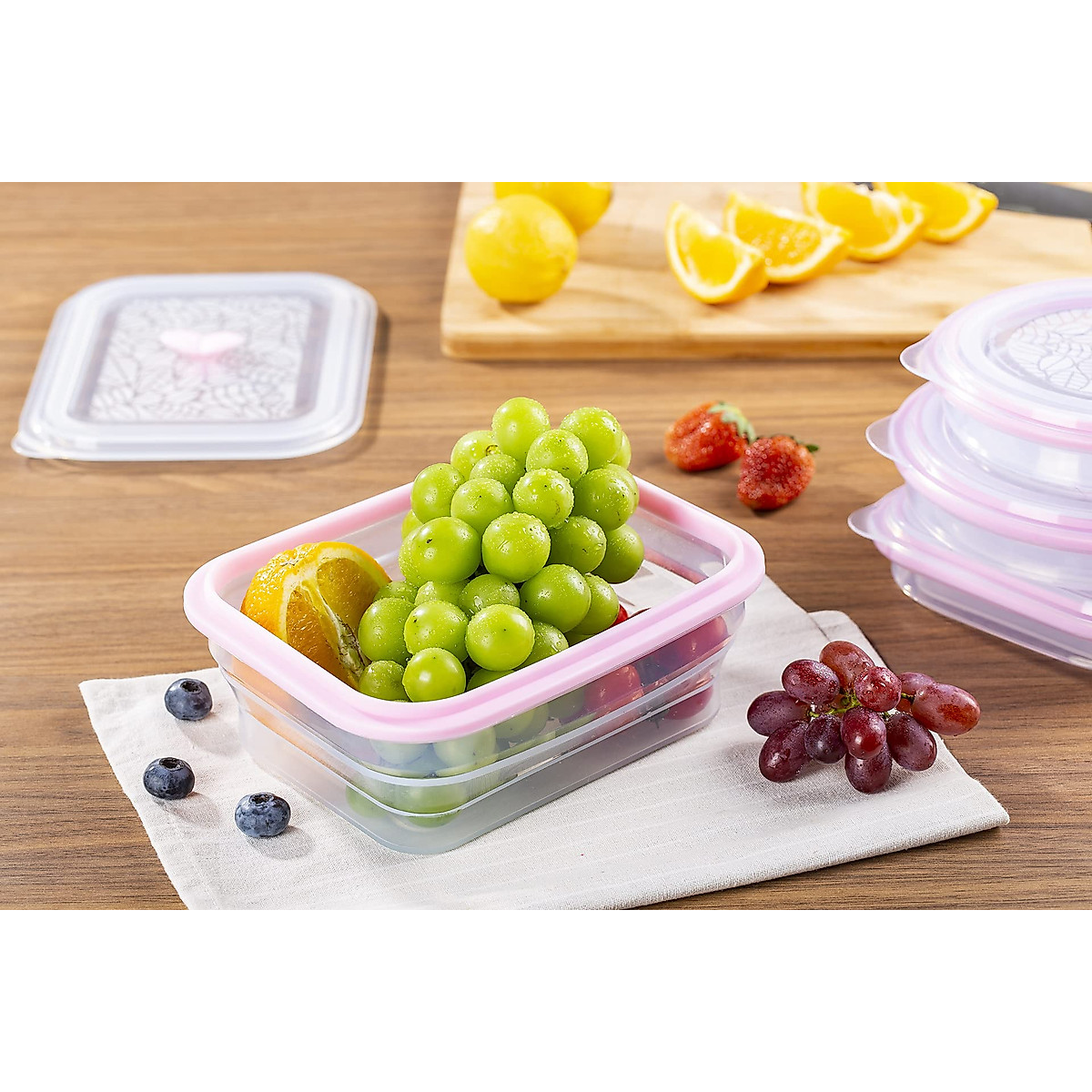 Pristain Platinum 100% Silicone Food-grade Plastic-free Collapsible Container- Microwave-safe, Dishwasher-safe, Environment-friendly (Orchid Pink)