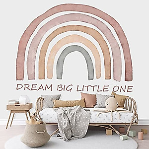 BBTO Large Boho Rainbow Wall Decals Watercolor Rainbow Wall Sticker Colorful Wall Vinyl Peel and Stick Rainbow Decals for Girls Kids Bedroom Nursery Playroom Decor (Rainbow Style)
