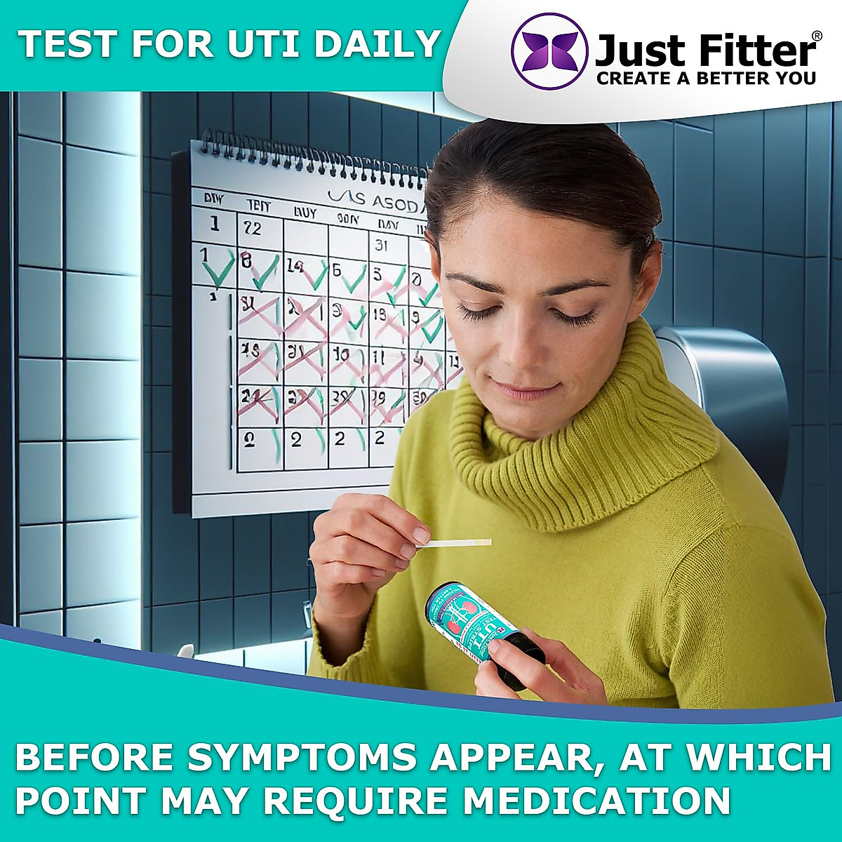 UTI Urine Test Strips. Urinary Tract Infection Strip. Simple, Fast and Accurate Results. Urinalysis Home Testing Stick Kit for Nitrite and Leukocytes.
