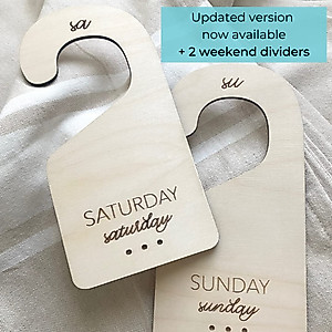 White Loft Weekly Clothes Organizer for Kids Closet, School Uniform and Kids Closet Organizer – Durable Birch Dividers by Days of The Week Mon to Fri – Timeless Design for Any Kids Decor (Set of 5)…