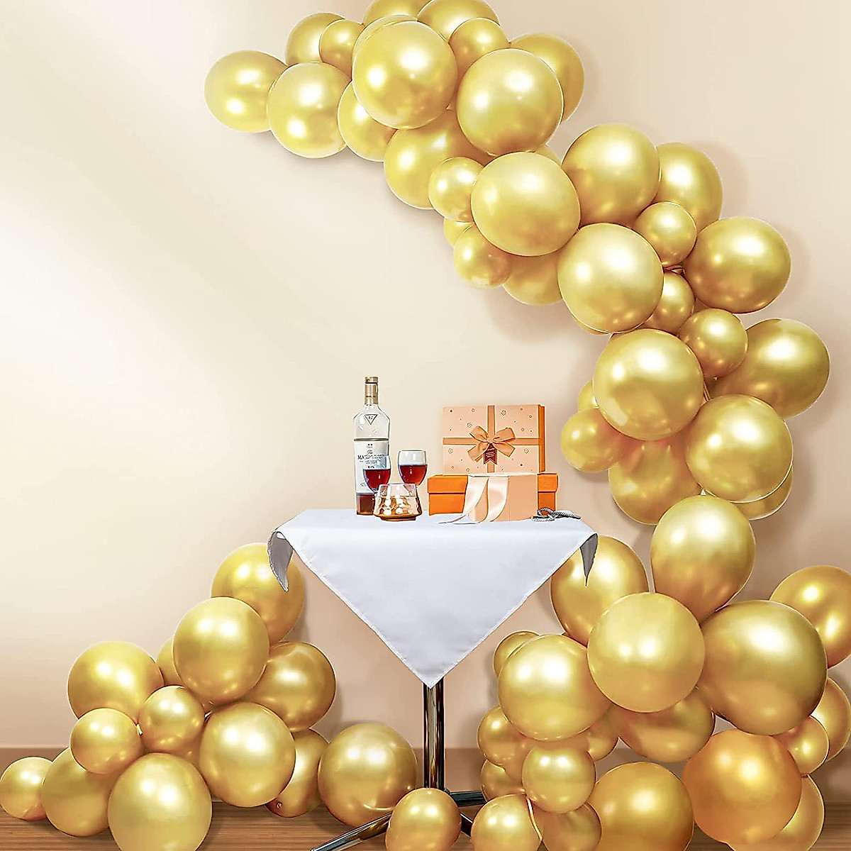 oditton Gold Balloons, 50PCS Birthday Balloons, Gleaming Metallic Balloons, 12inch(30cm) 100% Latex Helium Balloons, Colorful Festivity Graduation Baby Shower Wedding Holiday Balloon Decoration