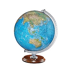 Replogle Standard (ILLUMINATED) 12inch topographical on outside and political map on inside, made in USA
