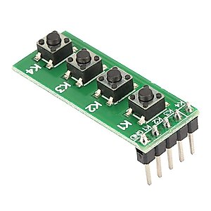 Walfront 4 Key Keyboard Module Universal 4 Key Push Button Switch Module Keyboard Board for DIY Accessory Kit