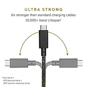 Native Union Type-C Desk Cable – USB-C to USB-C 8ft Ultra-Strong Non-Slip Charging Cable with Anchor Weight Compatible with iPhone 16, MacBook Pro 14" M3, Air 13"/15", Surface Go 3 (Cosmos)