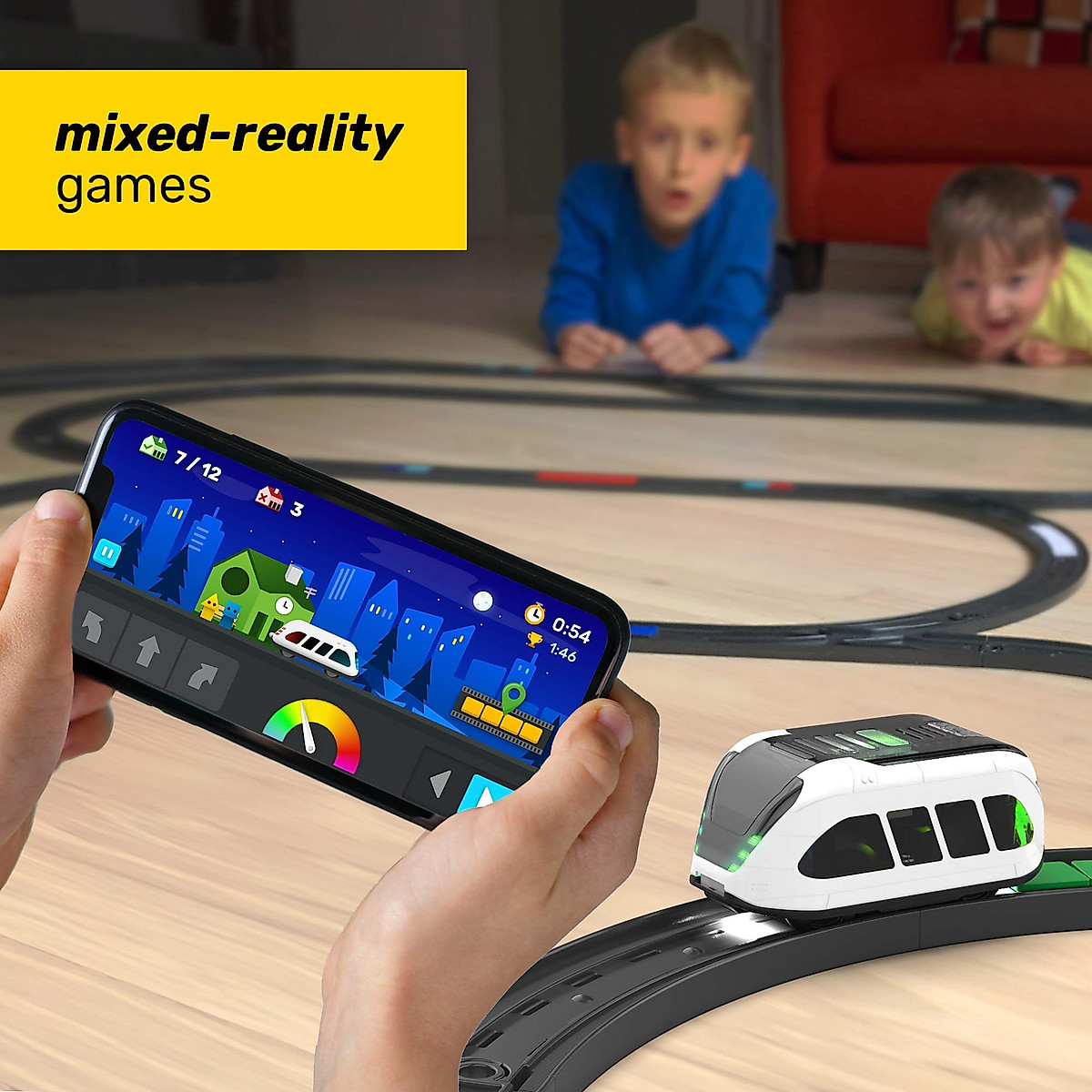 intelino Smart Train Starter Set: Award-Winning Robot Toy Train; App-Based + Screen-Free Drive Modes; 3 Free Apps for Playing and Learning; Programmable with Color Tiles, Scratch & Python; for Ages 3+
