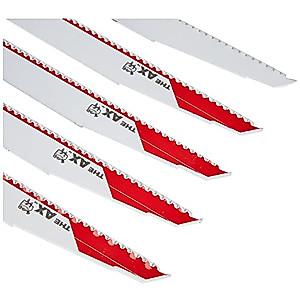 Milwaukee 48-00-5027 The AX 12-Inch, 5/8 TPI Super Sawzall Blade, 5-Pack, bi-metal