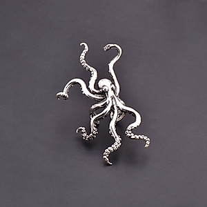 Paialco 925 Sterling Silver Octopus Ear Cuff Earrings