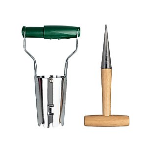 KDMY Bulb Planter with Depth Mark- Ideal Bulb Transplanter for Planting Green, Hand Dibber Garden Tool, Seed Planter Tool with Depth Mark - 11" Seed Dispenser for Planting Steel