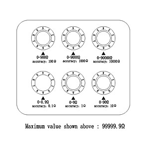 GLTL Decade Resistance Box Adjustable Lab Rotary Resistor Substitution Box Precision DC Variable Knob Switch 0-99999.9 Ohms 0.5W