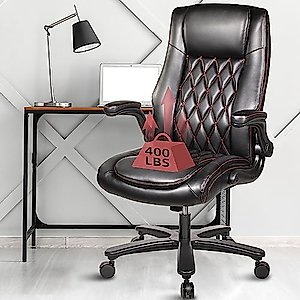 Modoway O205 High Back Office Chair Lumbar Support, Big and Tall Office Chair 400lbs, Computer Desk Chair Adjustable Armrests, Comfortable Chair for Back Pain, Office Conference Room