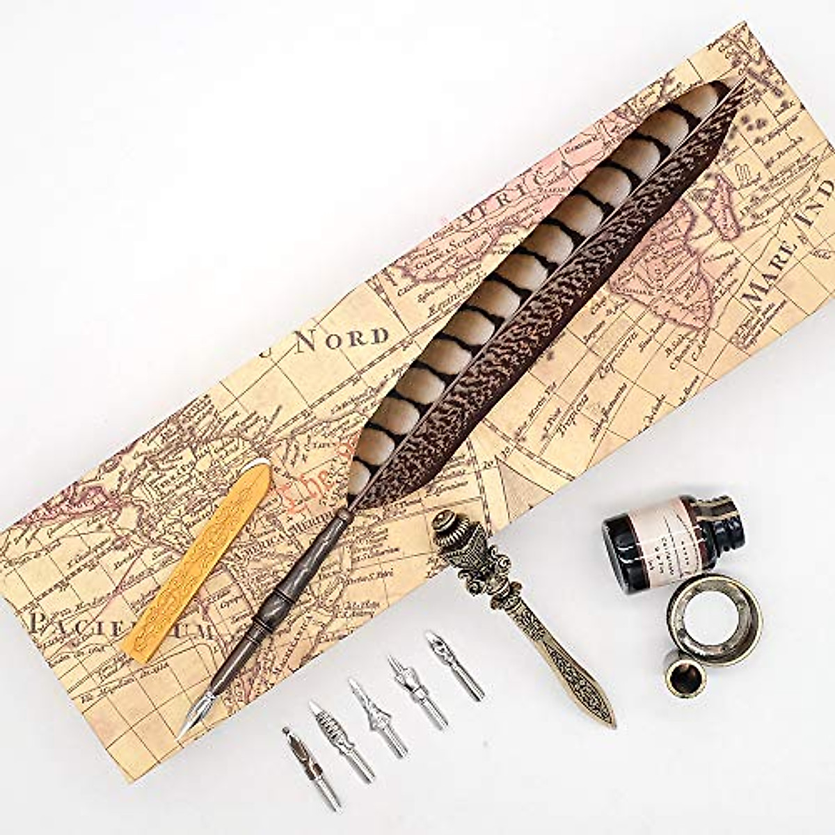 Antique Feather Copper Pen Stem Metal Nibbed Pen Writing Quill LL-14