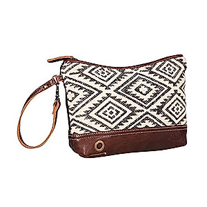 Myra Bags Bliss Canvas, leather & Rug Pouch Wristlet S-1948