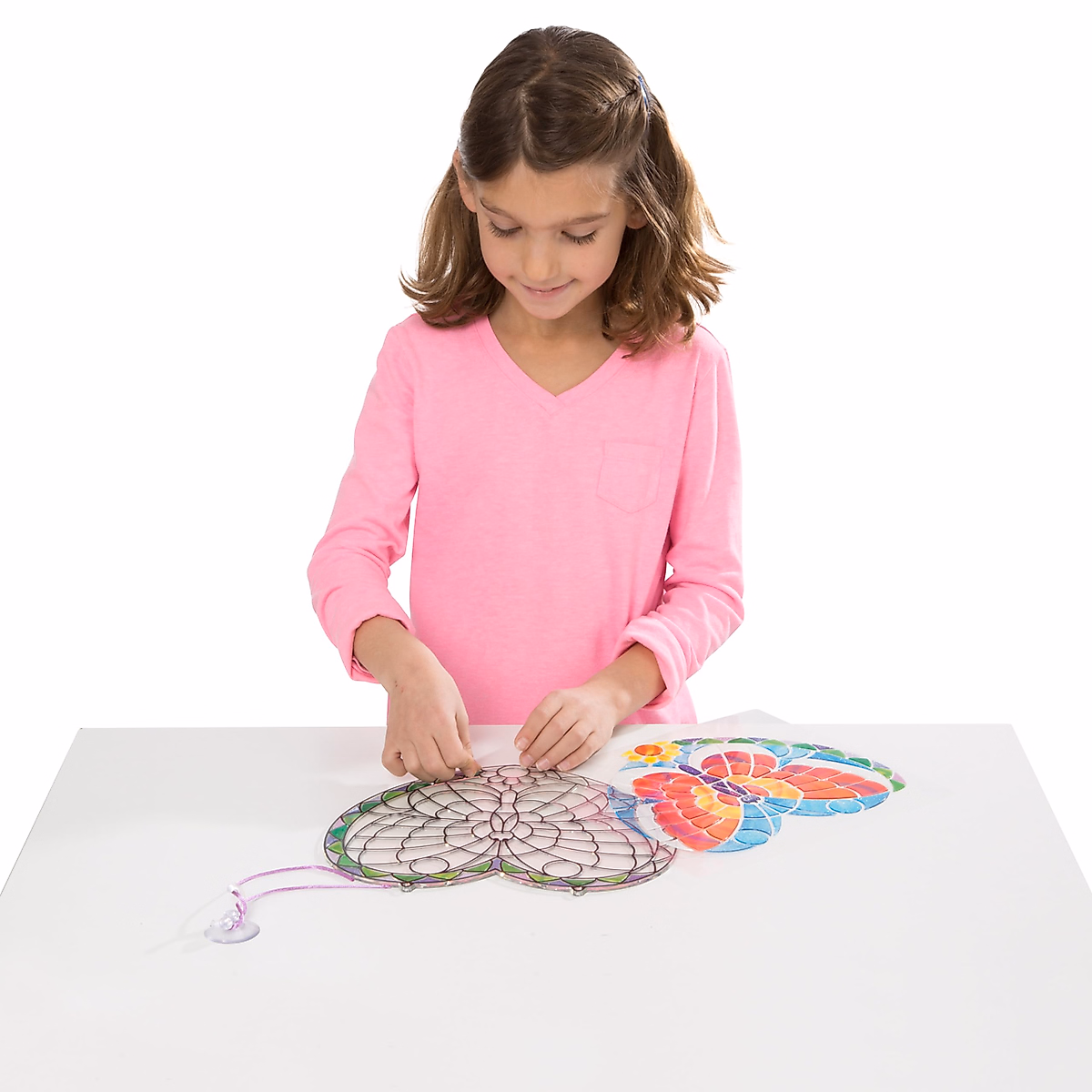 Melissa & Doug Stained Glass Made Easy Activity Kit: Butterfly - 140+ Stickers - Kids Sticker Stained Glass Craft Kit; Sun Catchers For Kids Ages 5+