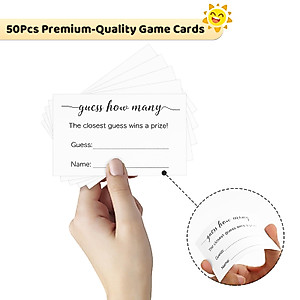 Anwyll Guess How Many Game Cards,50Pcs Guess How Many Baby Shower Game Cards,High-End Candies Cookies Guess How Many Game Cards for Baby Shower Birthday Party Bridal Shower Wedding Activity(3.5×2.1'')