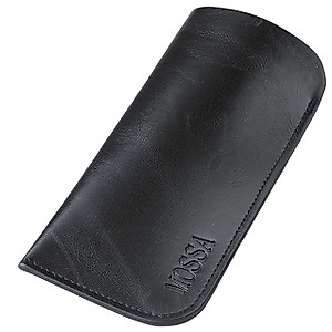 M-world Leather-Tone, Slip in, Slim Soft-case, Eye Glasses Case (Black