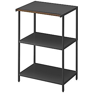 YAMAZAKI Home 3-Tiered Storage Rack-Kitchen Shelf Organizer | Steel | Short | Shelving, Black