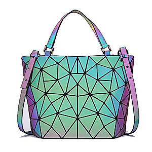 Geometric Luminous Purses and Handbags Holographic Purse Lumikay Bag Reflective Leather Irredescent Tote NO.1