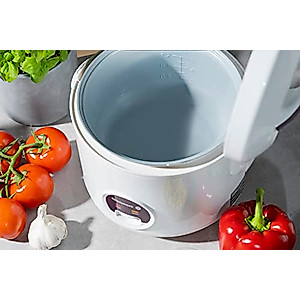 Reishunger Rice Cooker & Steamer with Keep-Warm Function - 5 Cups Uncooked Rice - Ceramic Coating incl. Steamer Insert - For 1-6 People