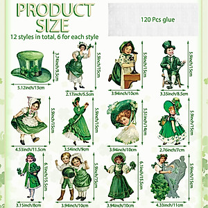 72 Pcs Vintage St Patricks Day Cutouts Retro St Patricks Day Decor Green Shamrock Paper Cutouts for Irish Holiday Party Bulletin Board Classroom Decorations (Shamrock)