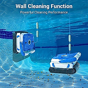 Rock&Rocker Upgraded Powerful Automatic Pool Cleaner, Robotic Pool Vacuum Cleaner with Wall Climbing, Two Larger Filter Baskets and 50FT Floated Cord, Easy to Clean Above/In-ground Swimming Pool