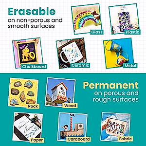 Chalkola Liquid Chalk Markers Erasable (10 Pack) w/ Gold & Silver - Washable Paint Chalk Pens for Chalkboard Signs, Blackboard, Car Window, Bistro, Glass, Board - Neon Wet Wipe 6mm Reversible Bold Tip