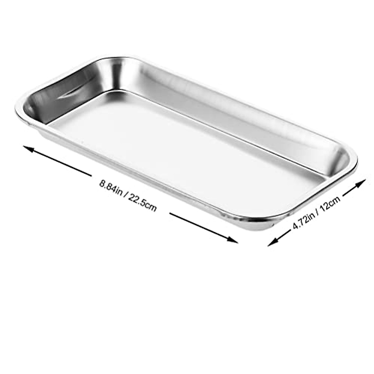 SUSOSU Breakfast Tray Tray Holder Procedure Steel Plate Flat Organizer Metal Traystype Storage Waste Silver Serving
