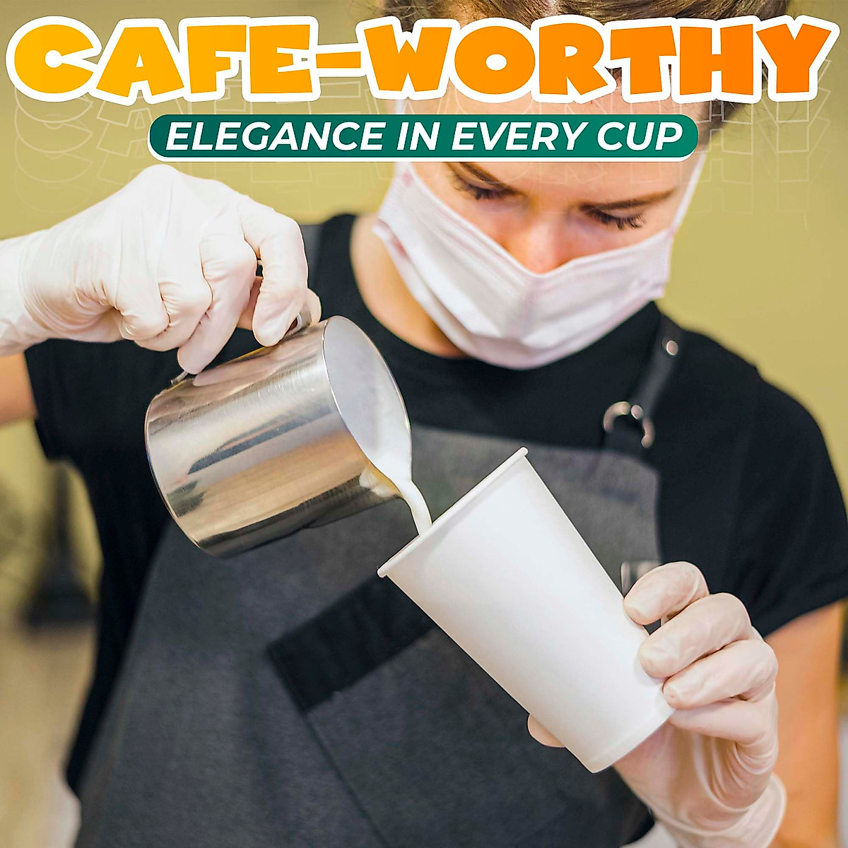 LEGLO 50Pcs Disposable Coffee Cups Reusable - 9 Oz Paper Cups for Drinking Disposable Cups Hot Beverage Cups - Tea Cups Party Paper Cups for Wedding Reception