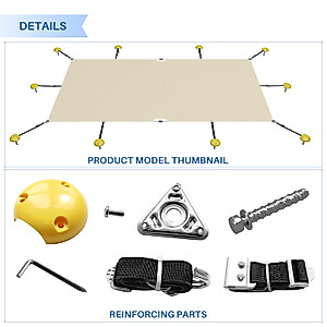 E&K 16'x32' Pool Cover for Inground Pools, Rectangle Winter Pool Cover for Backyard Yard Swimming Pool with Hardware Kit, Beige