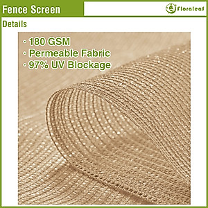 FLORALEAF Privacy Screen Fence Windscreen Mesh Shade Net Cover Heavy Duty Fencing 97% Blockage for Outdoor Wall Garden Yard Backyard Sand 4'x28'