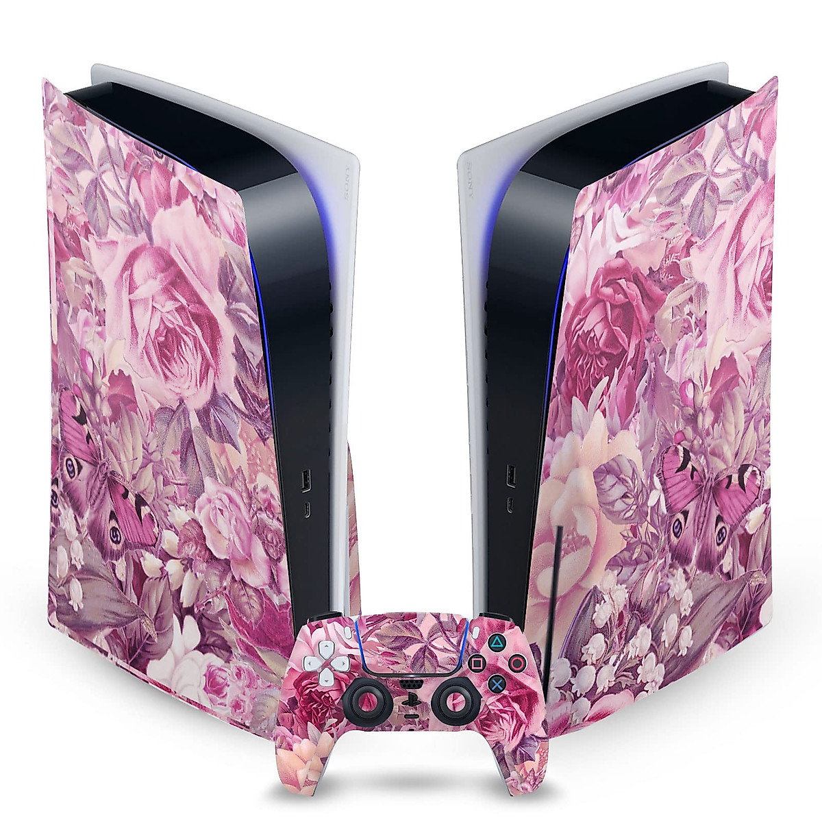 Head Case Designs Officially Licensed LebensArt Butterfly Romance Art Mix Vinyl Faceplate Sticker Gaming Skin Decal Compatible With Sony PlayStation 5 PS5 Disc Edition Console & DualSense Controller