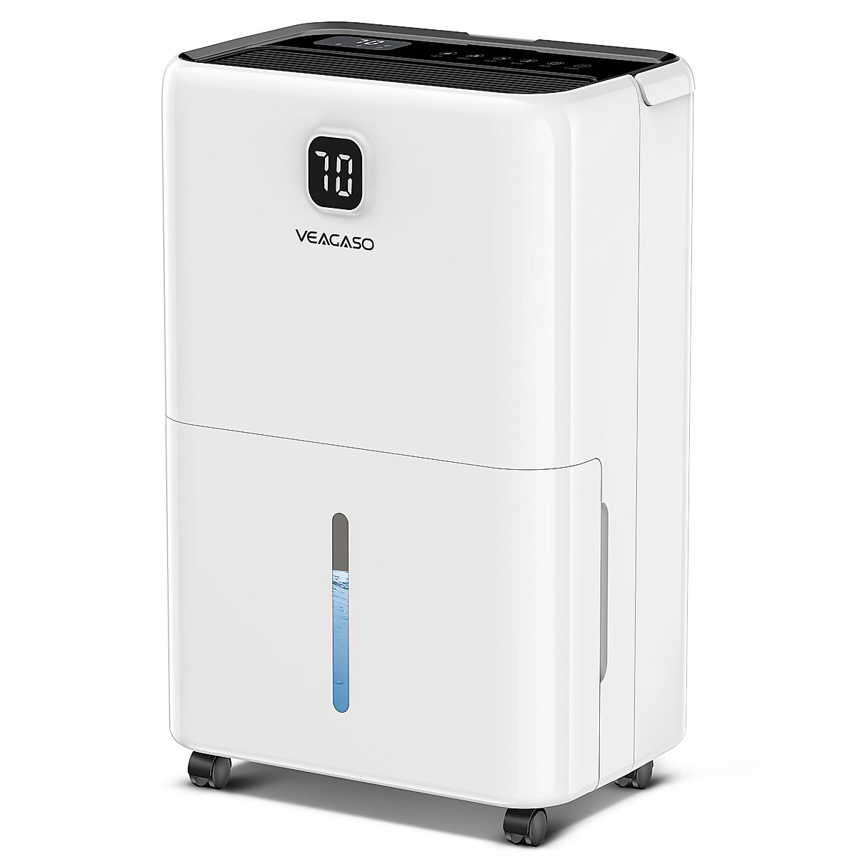 5,500 Sq. Ft Dehumidifier for Basement, VEAGASO 80 Pints Dehumidifiers for Home, Large Room, Bedroom with Drain Hose, Intelligent Humidity Control, Auto Shut Off, Auto Defrost, 1.37 Gal Water Tank