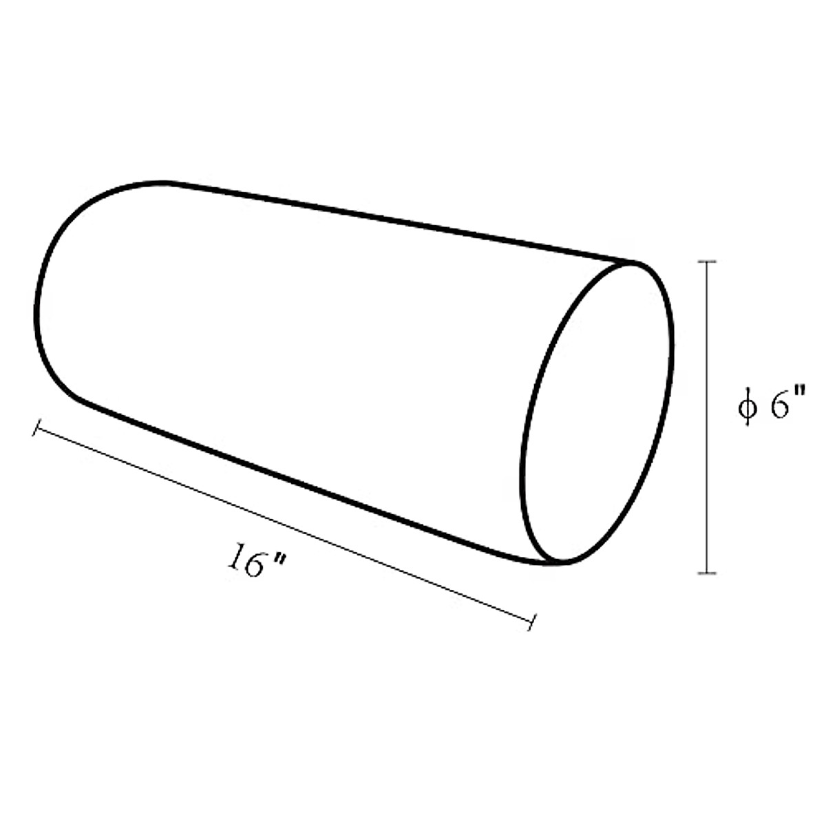 COZPLEN Indoor/Outdoor Bolster Pillows, 16x6 inches Solid Round Lumbar Cylinder Throw Pillows for Outdoor Furnitures, Set of 2, (Coffee)