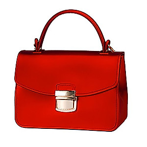 Top Handle Clutch Handbags Jelly Crossbody Bags for Women Tote Purse - Burgundy Red One Size