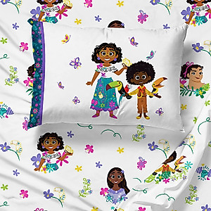 Jay Franco Disney Encanto Sister Magic Twin Sheet Set - 3 Piece Set Super Soft and Cozy Kid’s Bedding - Fade Resistant Microfiber Sheets (Official Disney Product)