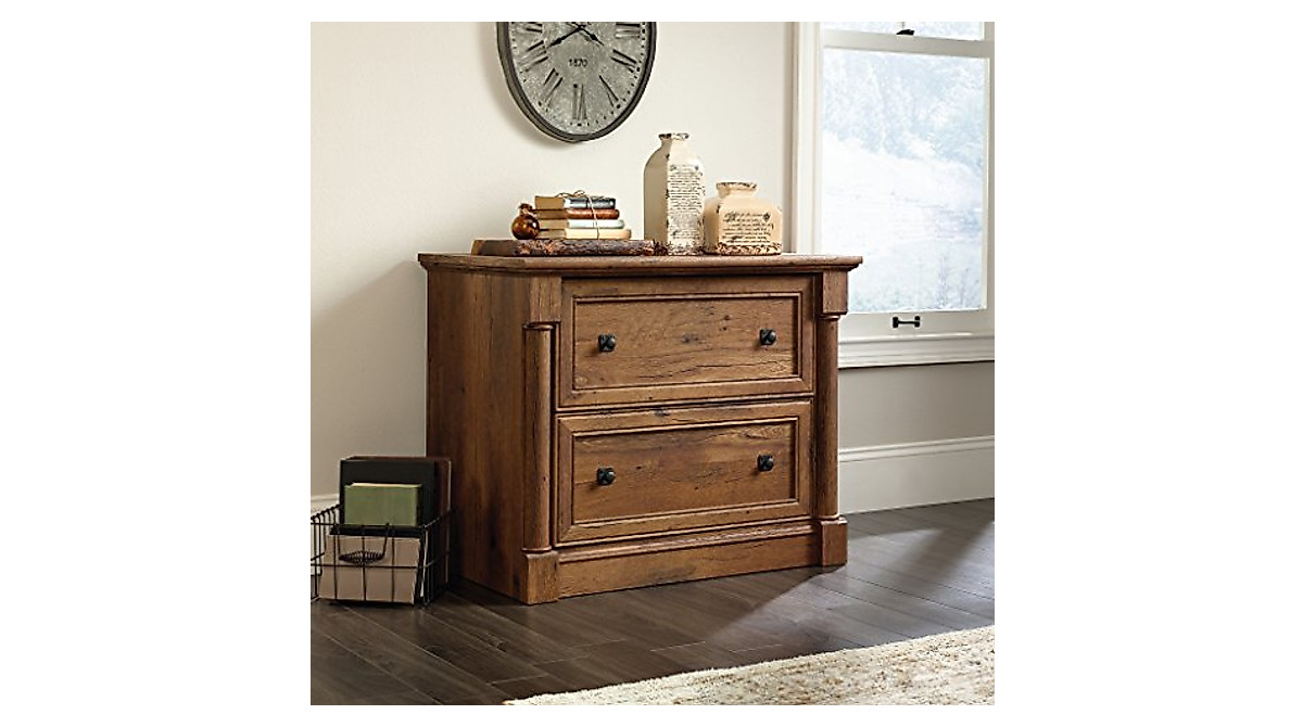 Sauder Palladia Library & File Cabinet: Vintage Oak Home Office