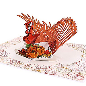 Oritouchpop Thanksgiving Turkey Pop Up Card - Handmade 3D Give Thanks Card, Happy Thanksgiving gift, Fall Thank You Card, Fall Greeting Card For Boy Girl Children Mom, Dad, Grandma, Grandpa