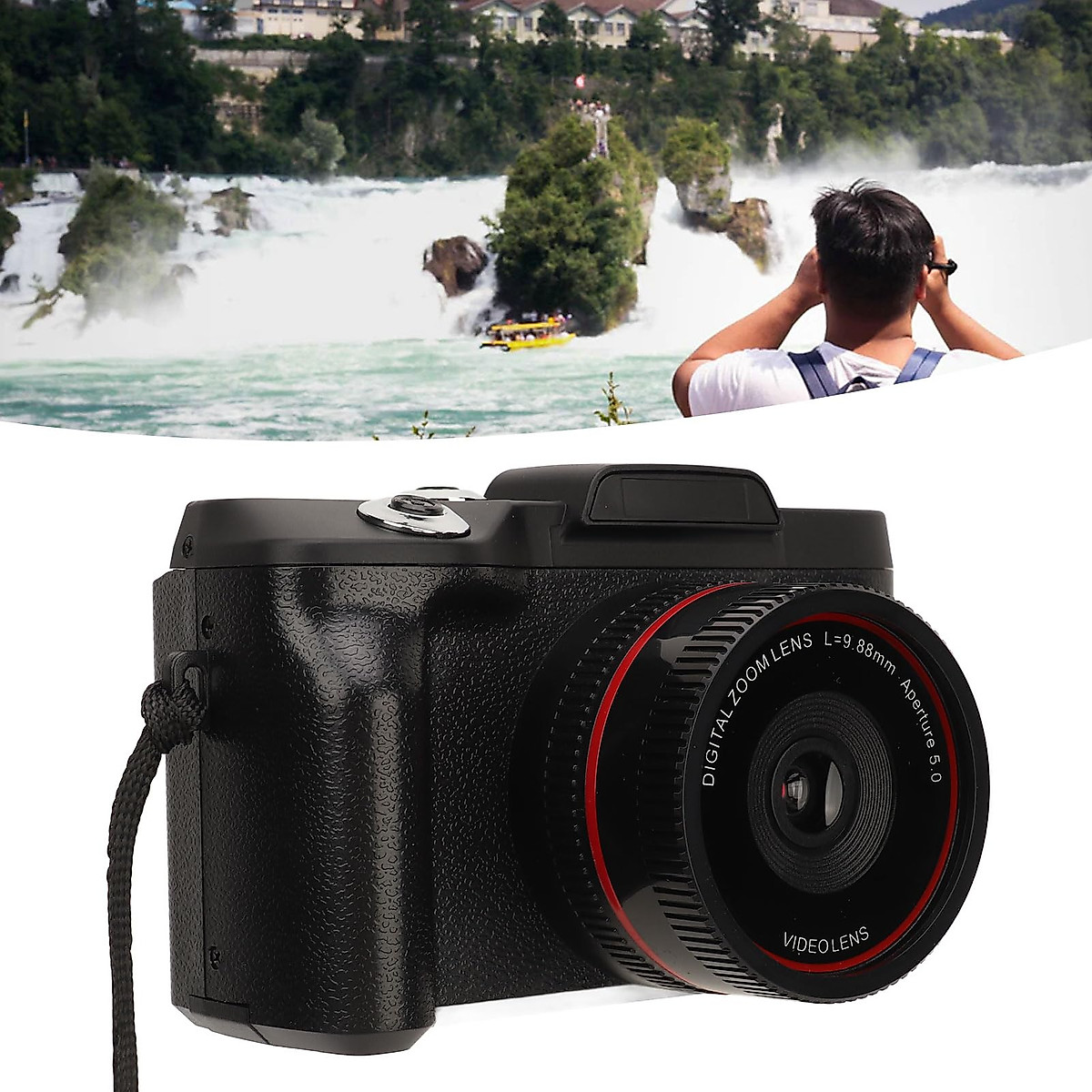 Digital Camera, 1080P 16MP HD Flip 2.4in TFT Screen 1/4 Thread Hole Video Camera 16X Digital Zoom Self Timer Smile Shoot Motion Detection Vlogging Camera for Travel, Weddings