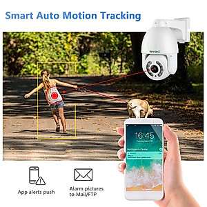 SV3C 5MP PTZ Outdoor Camera, ONVIF POE IP Home Security Camera, 5X Optical Zoom Auto Tracking, Super HD10 Spotlights Color Night Vision, Two Way Audio, Waterproof, Motion Detection, BuleIris, Camhipro