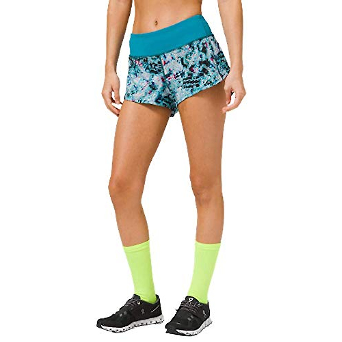 Lululemon Athletica Speed Up Short 2.5 (Quick Start MultiHawaiian Blue, Size 0)
