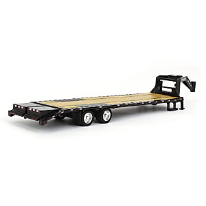 Greenlight 30390 Gooseneck Trailer - Black with Red and White Conspicuity Stripes (Hobby Exclusive) 1:64 Scale Diecast