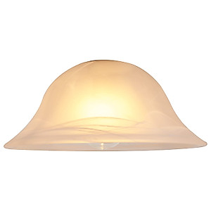 SHENGQINGTOP 12"D Alabaster Glass Domed Shade with 1.65" Opening, Pendant Light Cover, Lighting Fixture Replacement