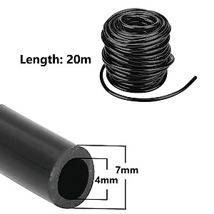 Garden Watering Tube, 4mm Drip Irrigation System Hose Blank Distribution Misting Tubing Main Line Automatic Water Pipe DIY Small Lawn Agriculture Hydroponics Flower Patio Emitters Bubbler Sprinkle 20M