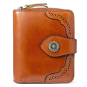 BOSTANTEN Womens Leather Wallets RFID Blocking Large Capacity＆Leather 15.6 inch Laptop Backpack Computer Bag