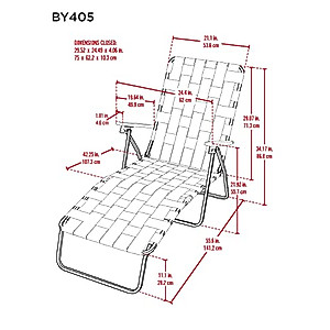CAMP&GO 4-Position Folding Web Lawn Beach Lounger Chair, Multi