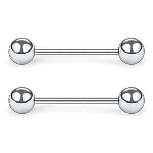 SCERRING 316L Stainless Steel Externally Threaded Nipple Bar Barbell Rings Piercing Retainer 16G 5/8Inch 12PCS
