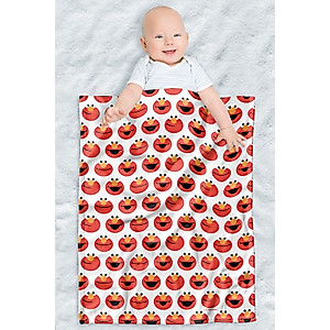 LOGOVISION Sesame Street Lightweight Baby Blanket, 30"X40", Simple Elmo Pattern Unisex for Infants Girls & Boys
