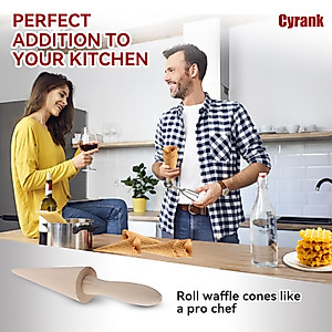 Ice Cream Cone Mold, Wooden Waffle Cone Roller, 9.1in Pizzelle Roller Cone Wooden Waffle Cone Roller Baking Pastry Roll Waffle Cone Baking Tool