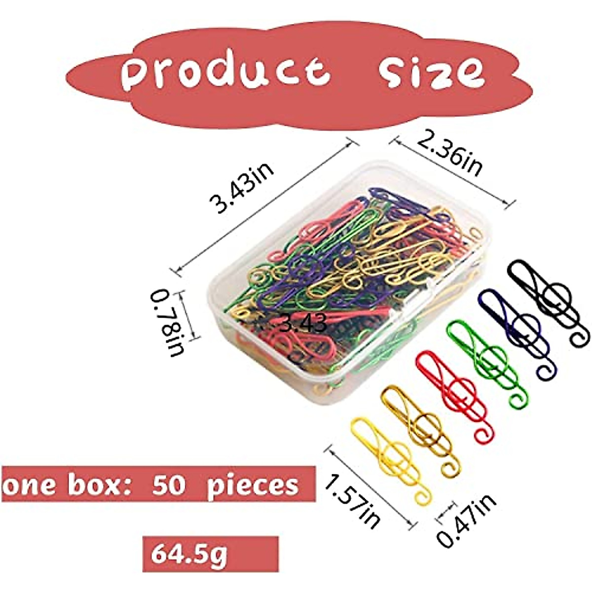 200Pcs Music Multicoloured Metal Paper Clips,Creative Musical Notes Style Cute Paper Clips,Bookmark Clips for Teachers,Students,Office,School File Organization,Durable and Rustproof,6 Colors,with Box.