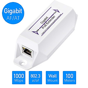 Cudy New Gigabit PoE Extender, 10/100/1000Mbps, 1 Channel PoE Repeater, PoE Amplifier, PoE Booster, Wall-Mount, Comply with IEEE 802.3at / 802.3af, Not Support Passive PoE, Plug and Play, POE10