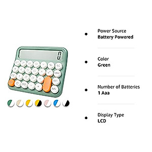 Standard Calculator 12 Digit,Desktop Large Display and Buttons,Calculator with Large LCD Display for Office,School, Home & Business Use,Automatic Sleep,with Battery.6 * 5.15in (Green)